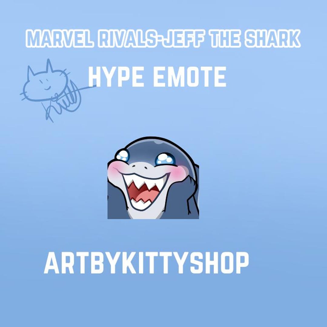 Jeff the Land Shark Hype Emote - Static Twitch/discord Emote - Etsy