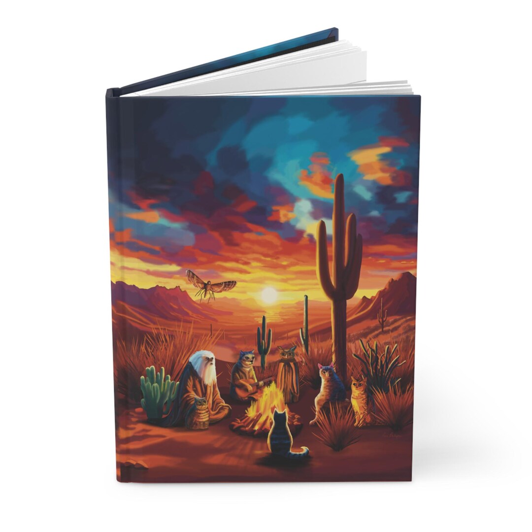 Fantasy Scene Hardcover Journal, Desert Campfire Gathering Notebook ...