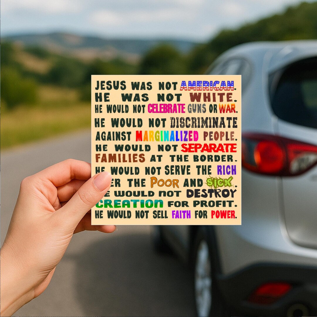 Jesus Car Magnet: Social Justice Magnet, Progressive Christian Bumper ...