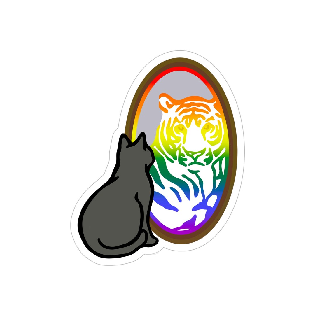 Pride Tiger Vinyl Transparent Outdoor Sticker Be Yourself LGBTQ Car ...