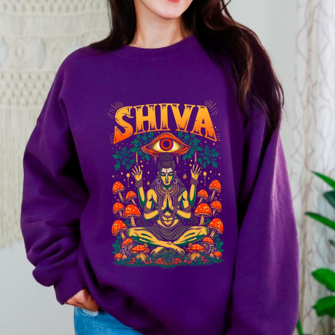 Shiva Yoga Sweatshirt: Hindu God Art, Meditation Pullover - Etsy