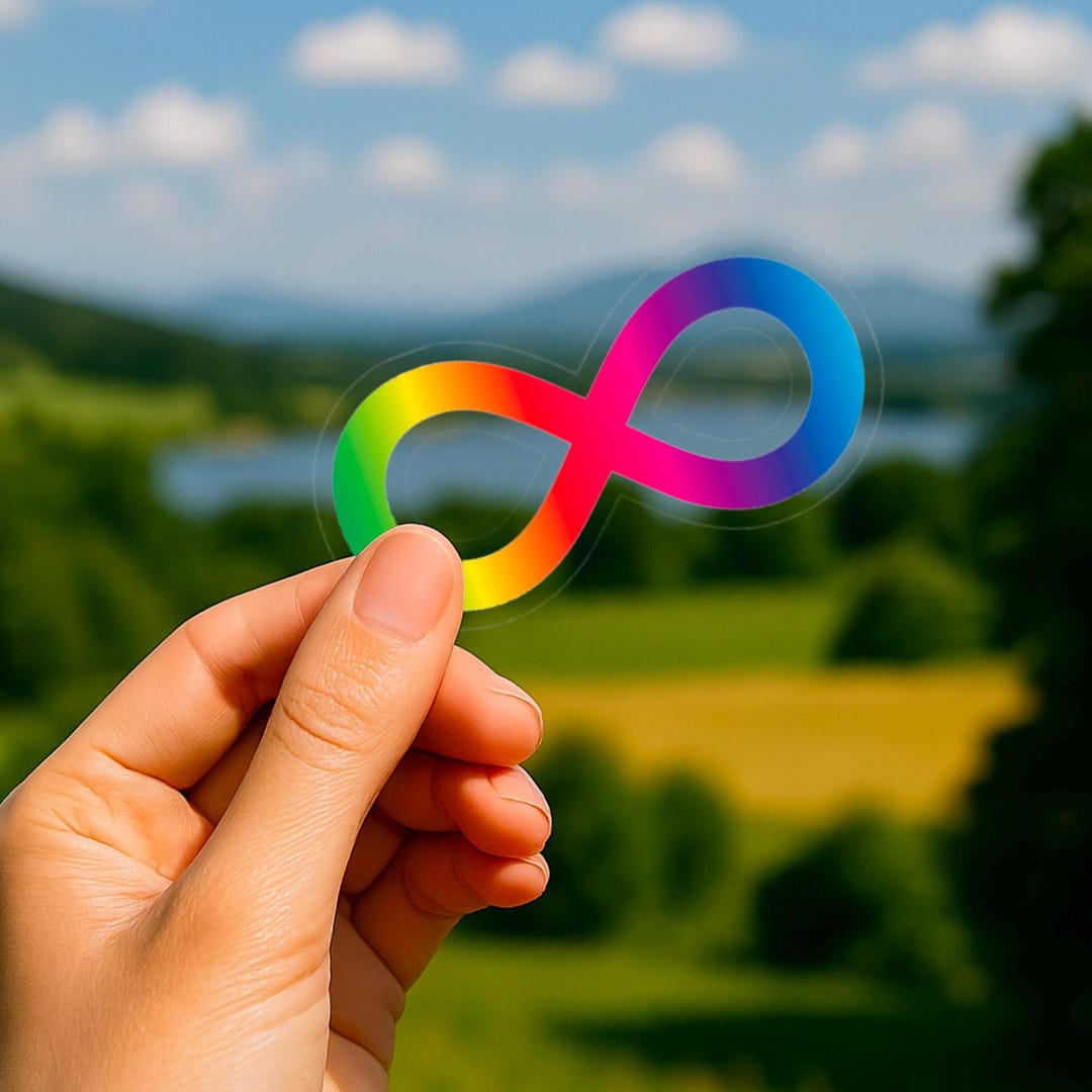 Rainbow Infinity Sticker: Transparent Autism Awareness Decal ...