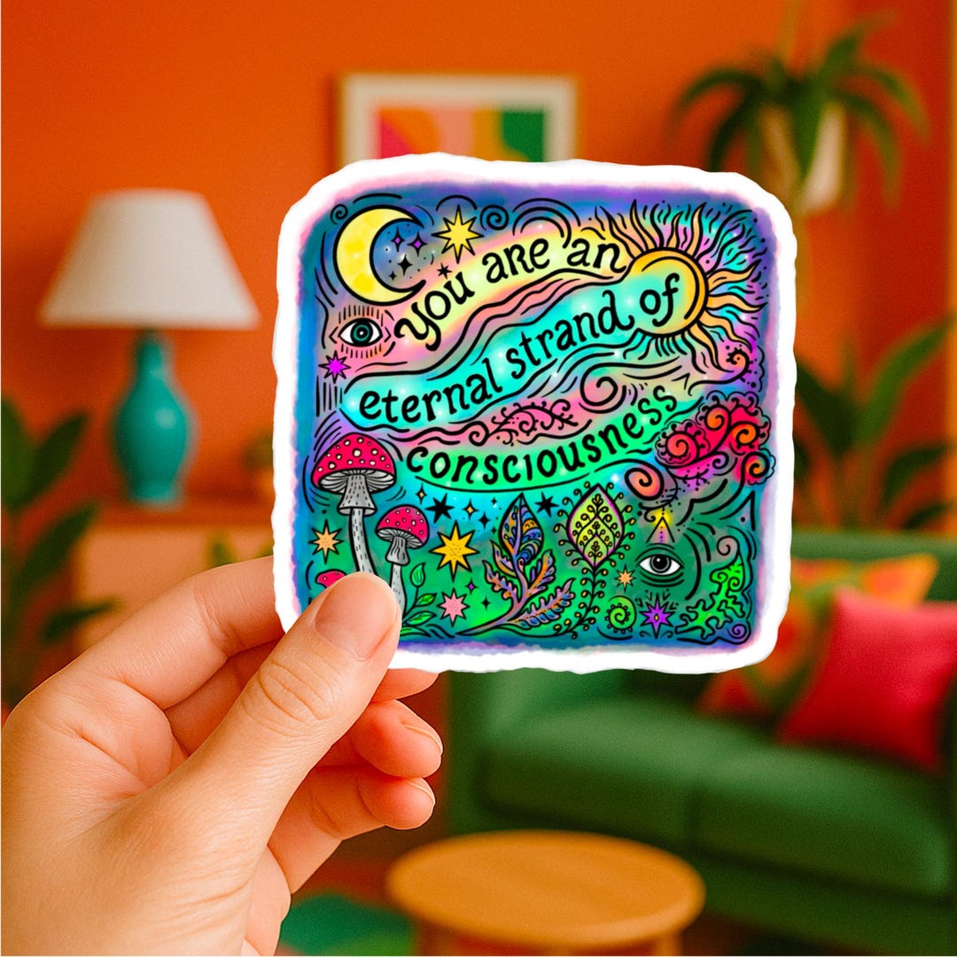 Mindfulness Sticker: Boho Psychedelic Spiritual Awareness Cosmic ...