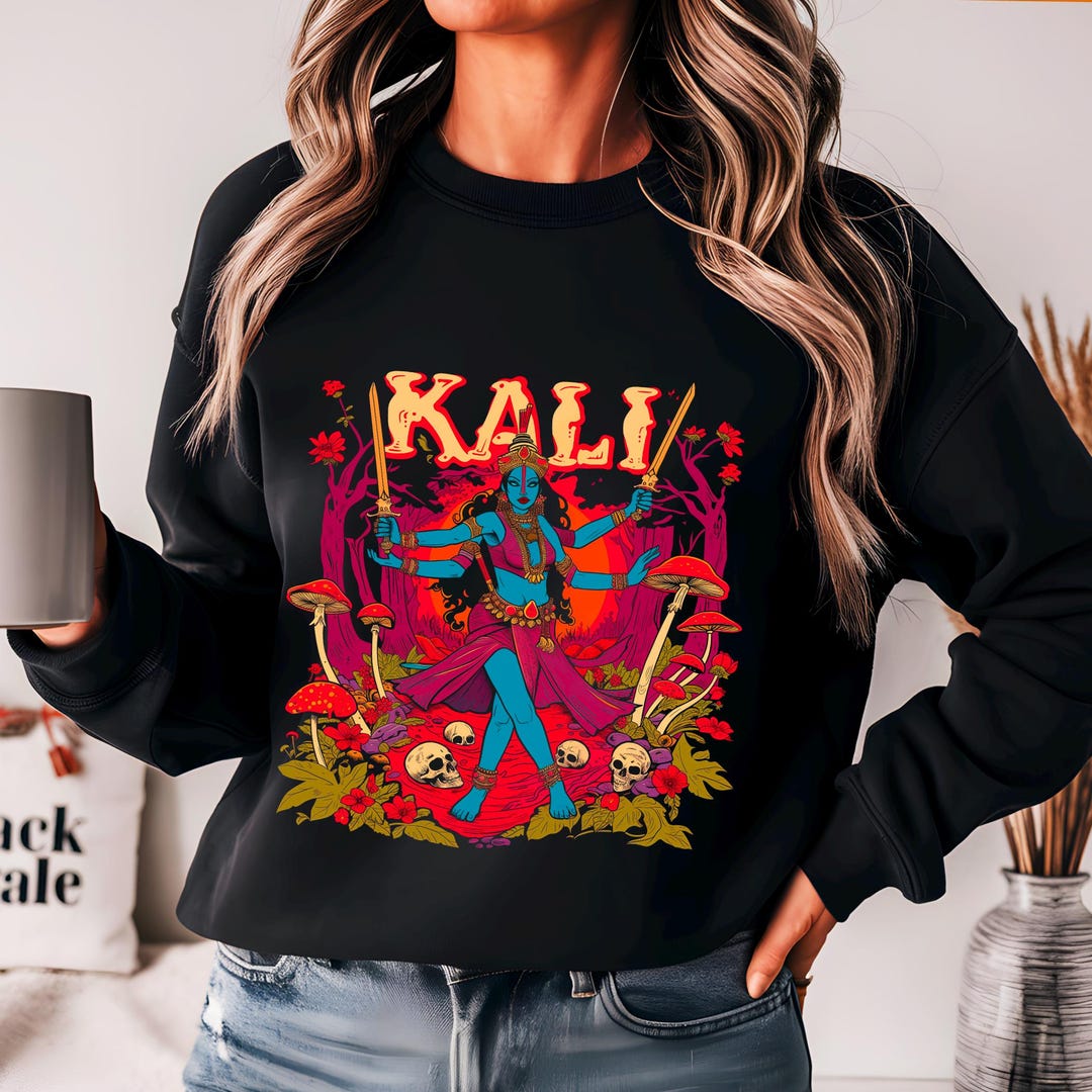 Kali Crewneck Sweatshirt – Hindu Goddess Pullover – Bhakti Yoga ...