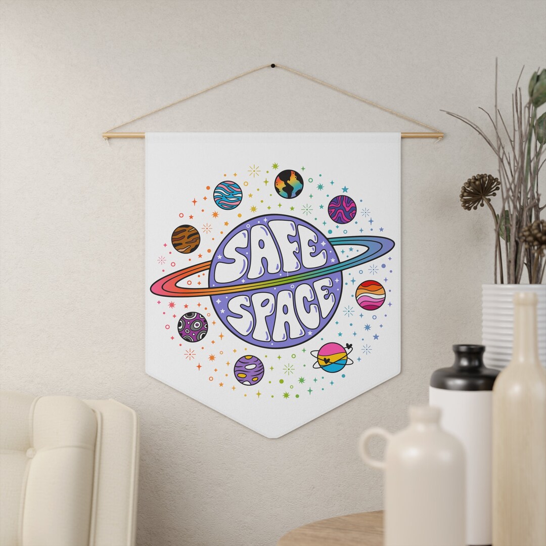 Safe Space Pennant – LGBTQ Safe With Me Wall Flag – Inclusive Pride ...