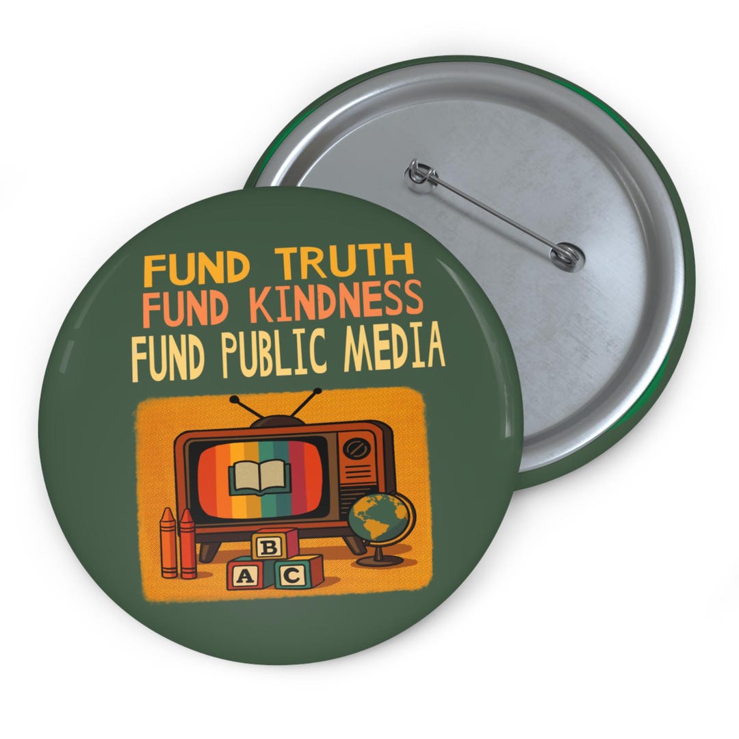 Retro Public Media Support Pin: NPR PBS Activist Button, Free Speech ...