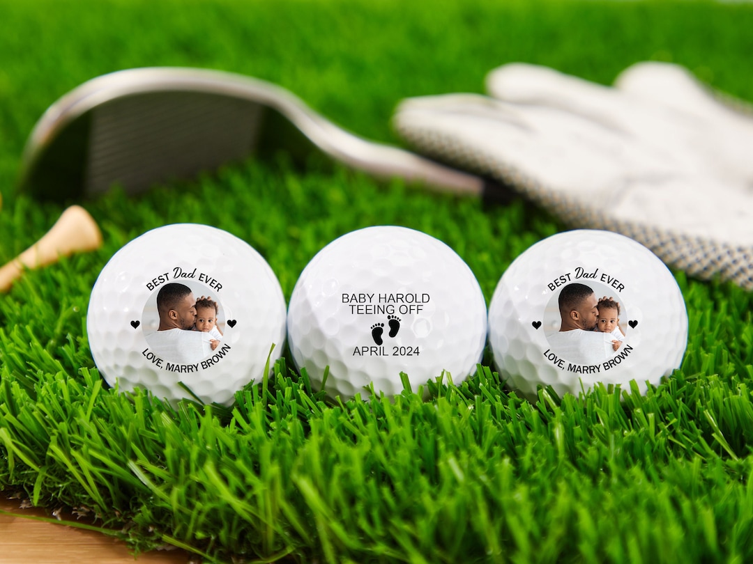 First Father's Day Baby Photo Golf Ball With Face on It Golf Ball Golf ...