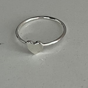 Dainty Sterling Silver Heart Ring: Stackable Love Ring - Etsy