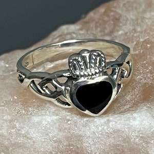 Claddagh Celtic Irish Heart Ring Sterling Silver 925 With - Etsy