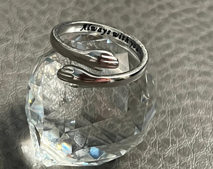 Adjustable Stainless Steel Hug Ring, Love Hug Ring, Sympathy Gift for ...