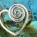 Sterling Silver Heart Ring, 925 Silver Heart With Swirl on One Side ...