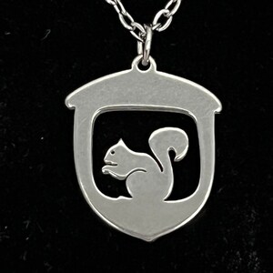 Cute Squirrel & Acorn Hollow Pendant Necklace, Choker Chains Stainless ...