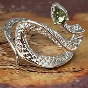 Snake Topaz Ring, Handmade Punk Jewelry, Sterling Silver Animal Design ...