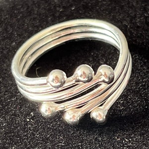 Sterling Silver Ball Wrap Ring: Size 6 & 7 - Etsy