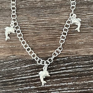 Sterling Silver Dolphin Charm Bracelet: Good Luck Jewelry - Etsy