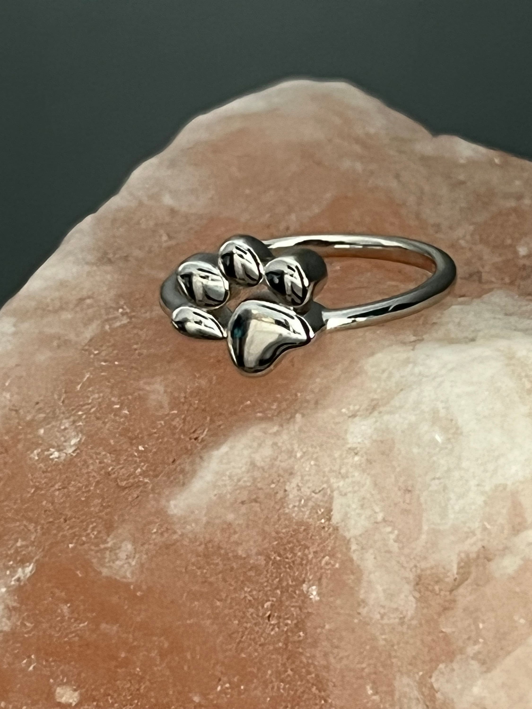 Dog Paw 925 Sterling Silver Ring, Dog Lover Ring, for Her - Etsy