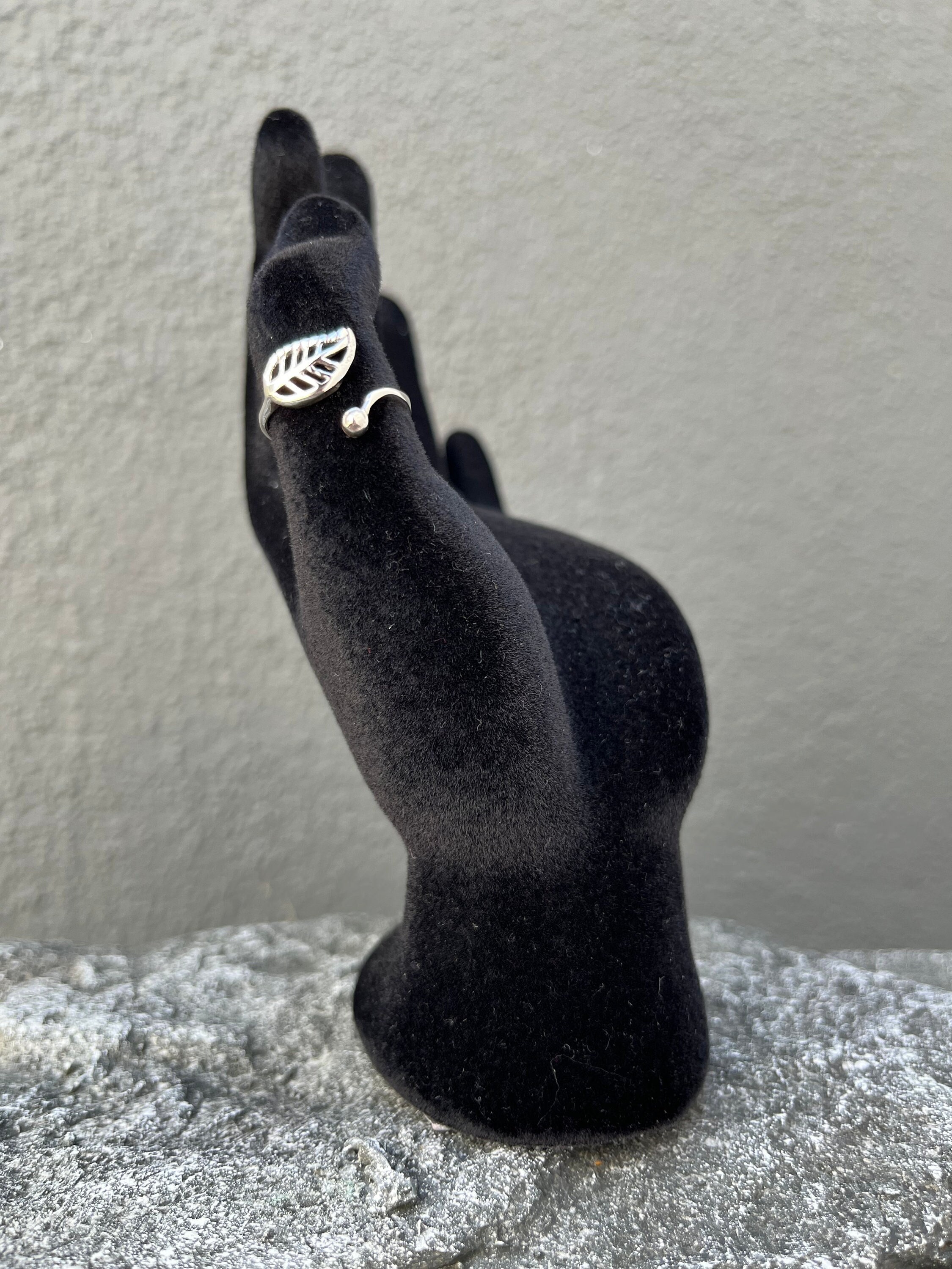 Leaf Design Sterling Silver Ring Leaf Adjustable Silver Ring - Etsy