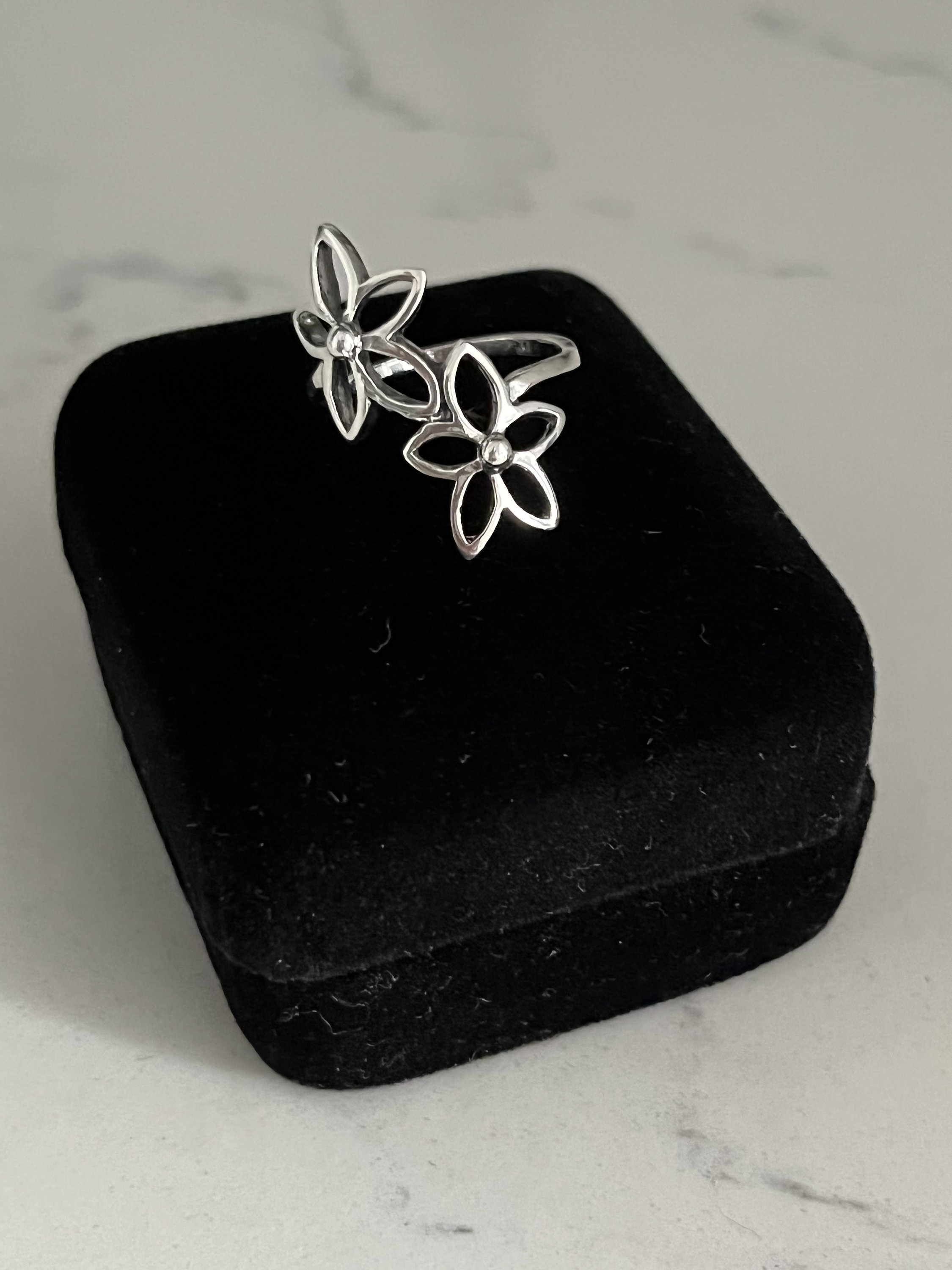 Sterling Silver Dancing Flowers Ring: Floral Statement Ring - Etsy