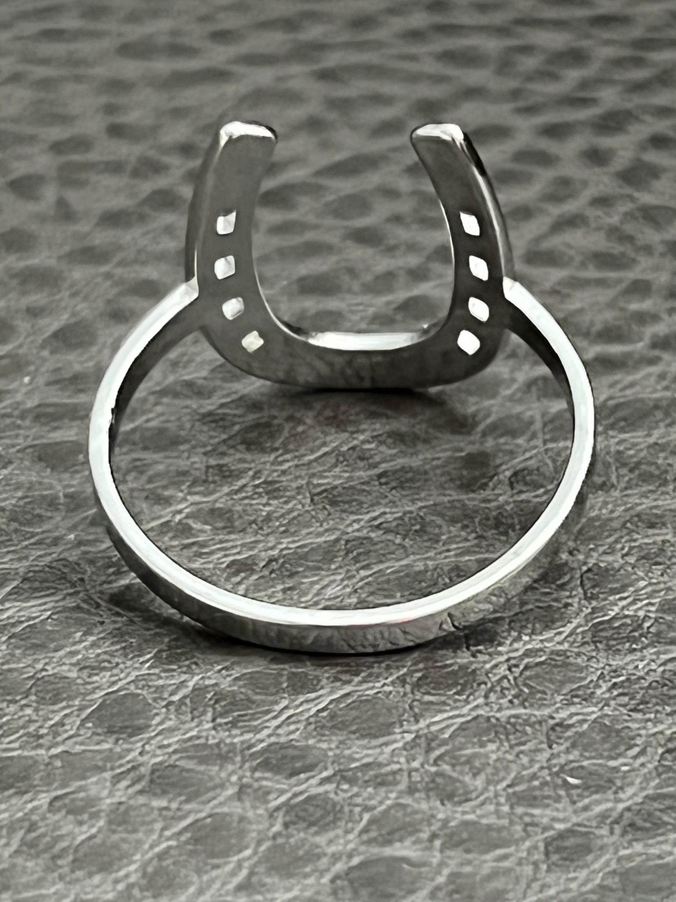 Stainless-steel U-shaped Finger Ring, Horseshoe Lucky Jewelry, Birthday ...