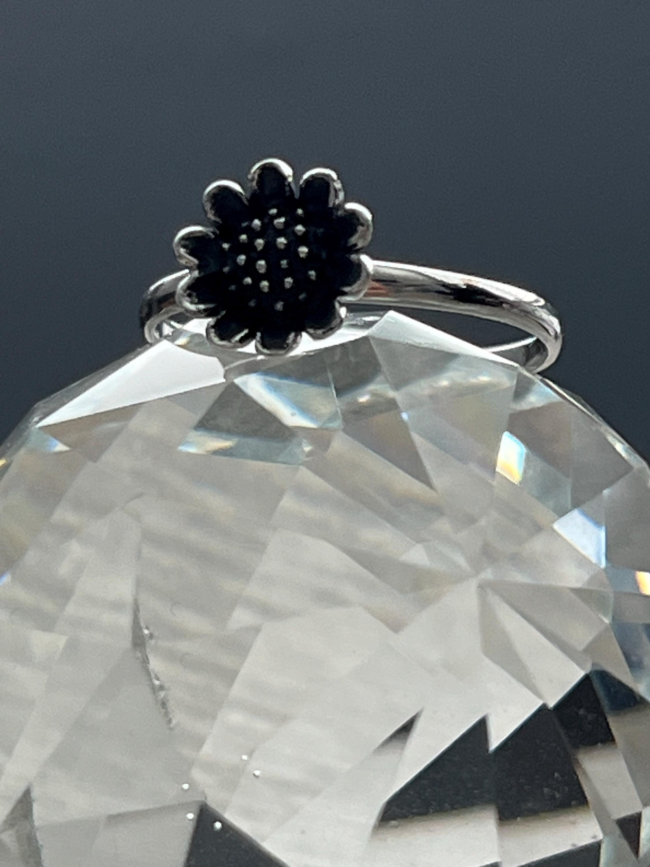 Sterling Silver Sunflower Ring: Dainty Floral Statement Jewelry - Etsy