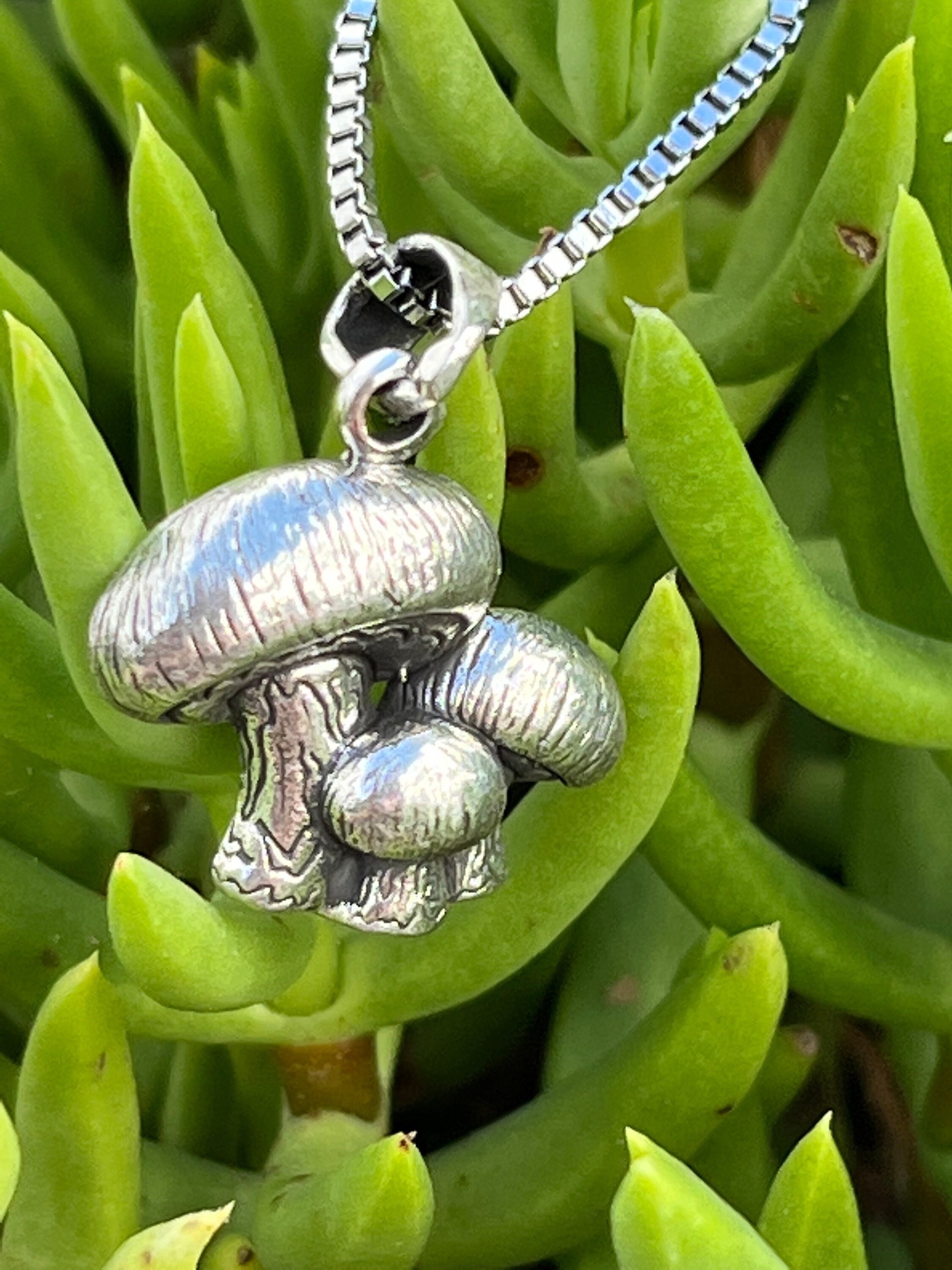 Sterling Silver Mushroom Family Pendant Silver Mushroom - Etsy