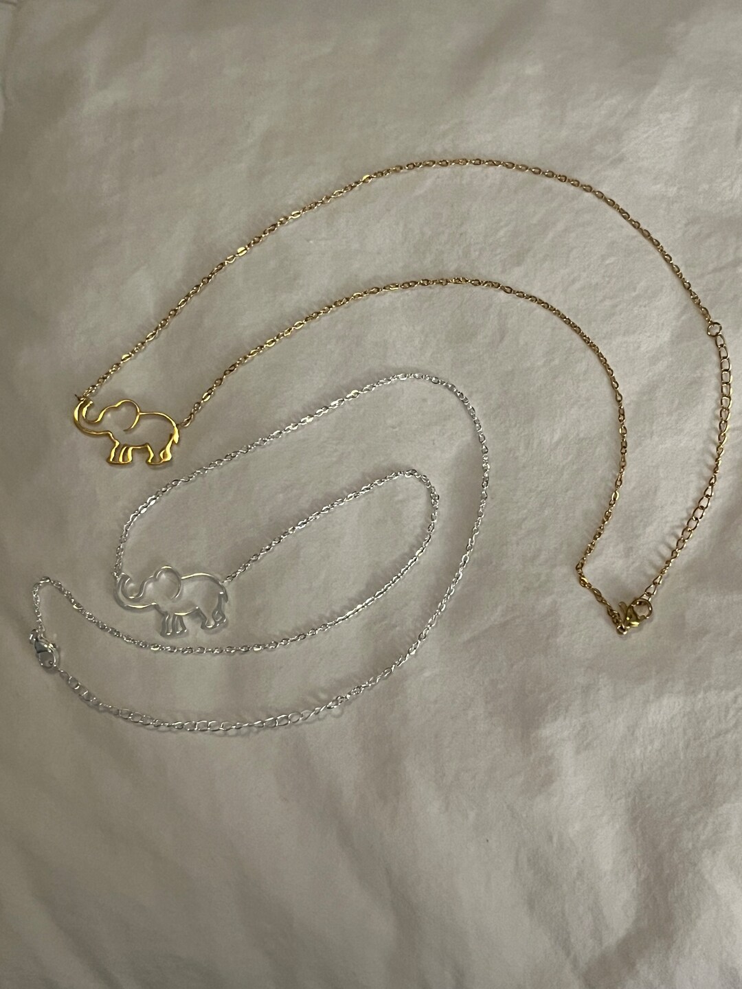 Lucky Hollow Out Elephant Clavicle Chain Elephant Jewelry, Stainless ...