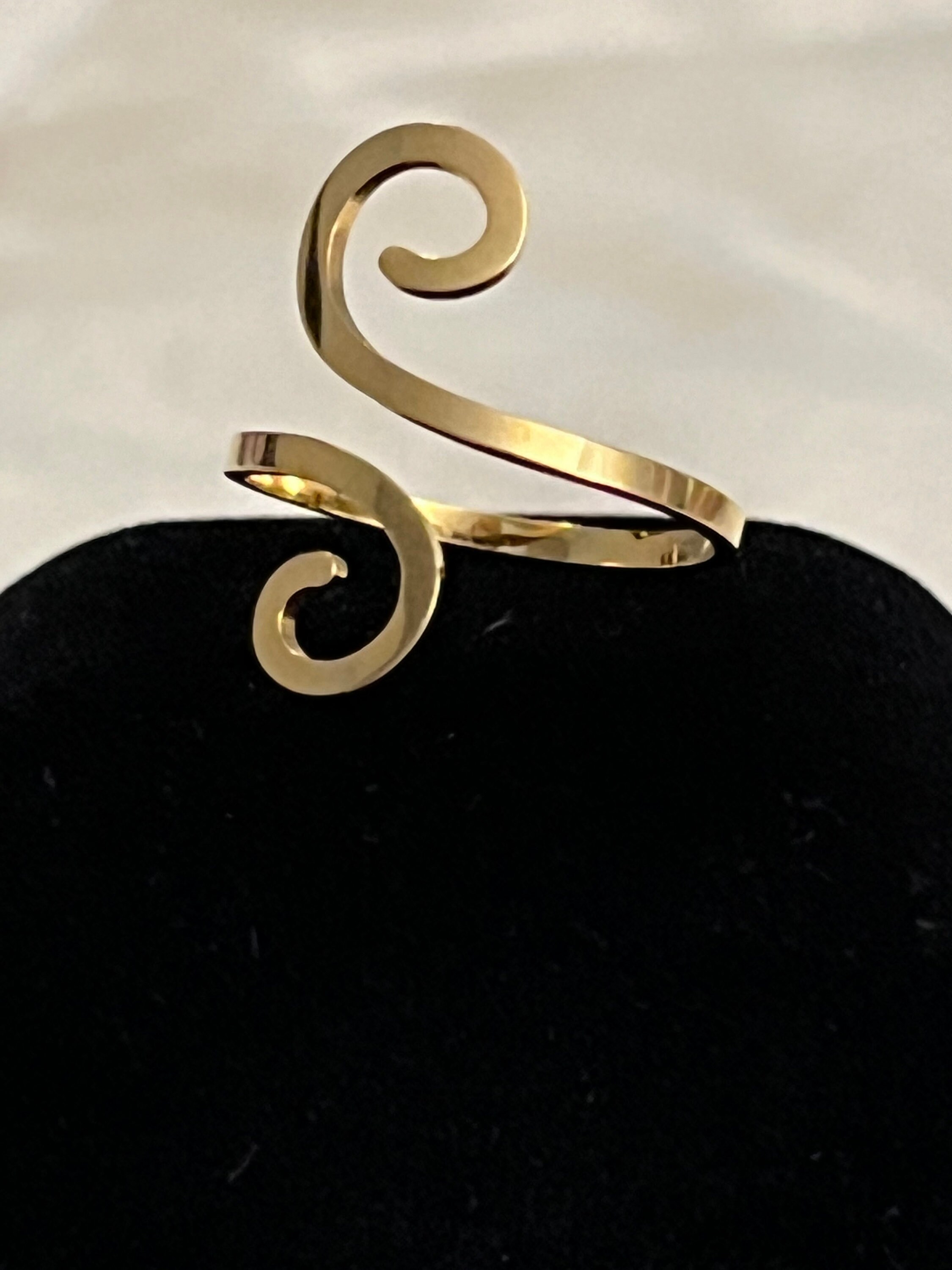 Men's Stainless Steel Curl Ring: Adjustable Open Finger Band - Etsy