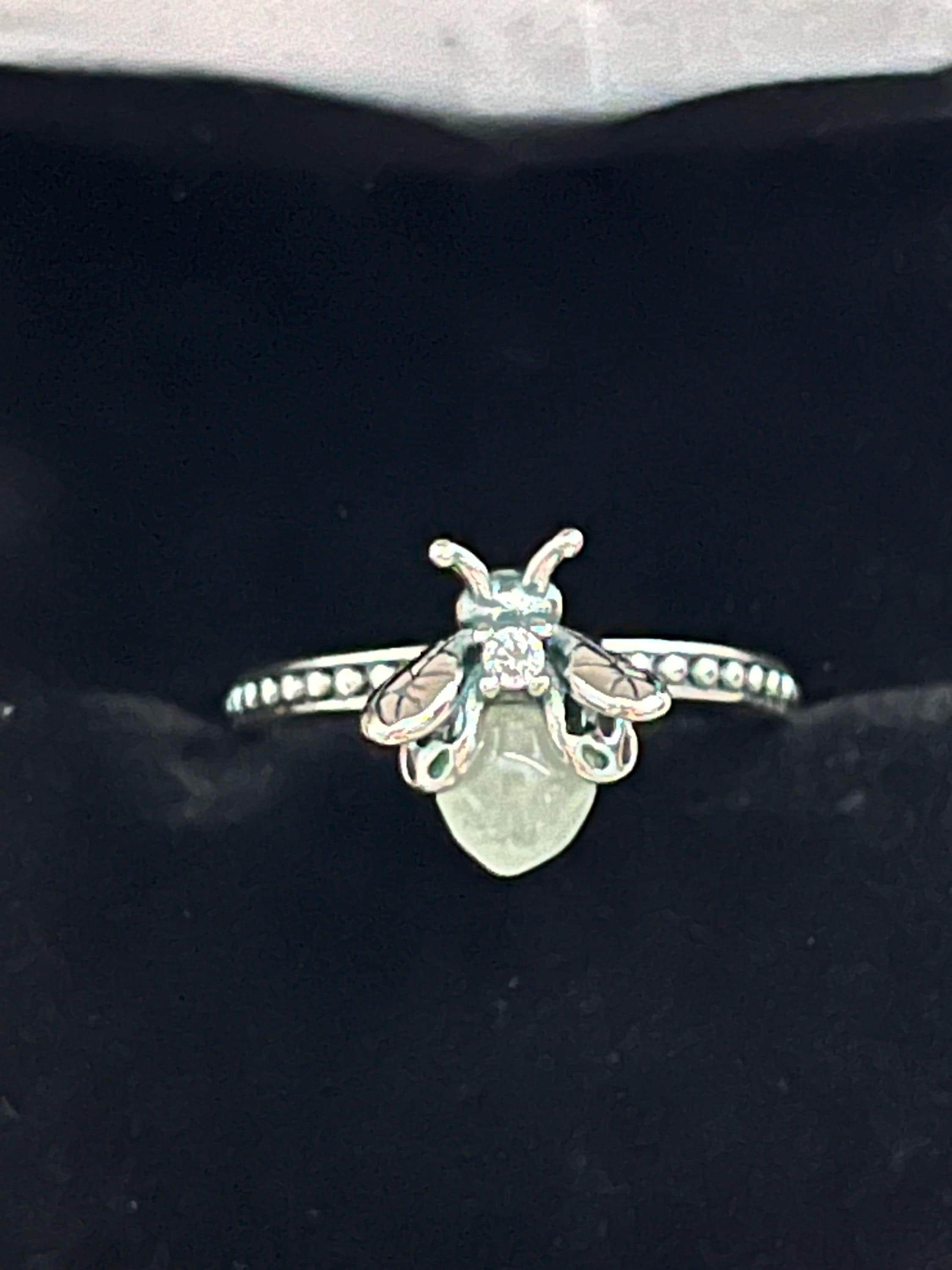 Firefly Ring: 925 Sterling Silver Insect Band With Zirconia - Etsy