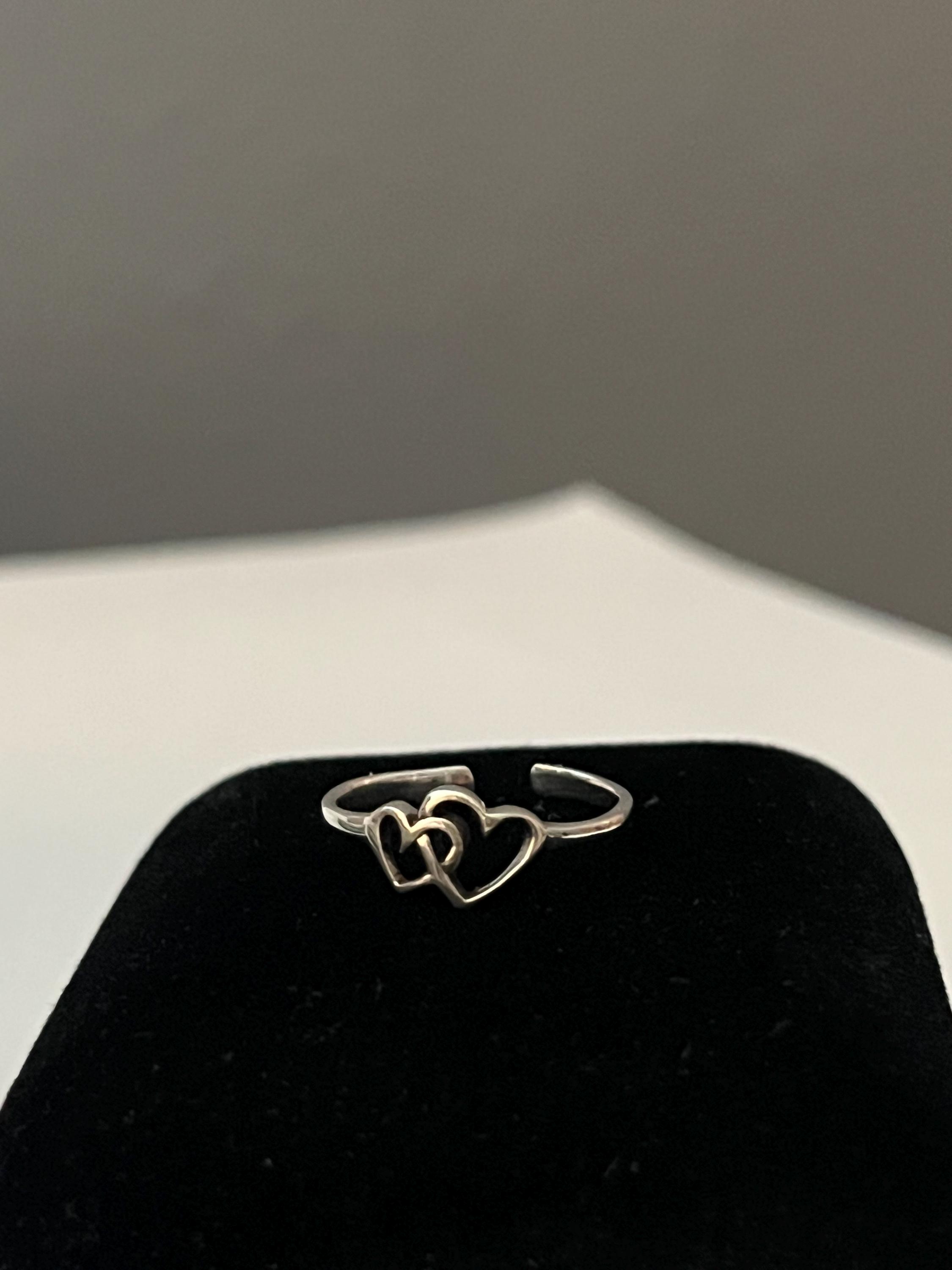 Sterling Silver Adjustable Toe Ring: Hearts, Leaf & Flower Designs - Etsy