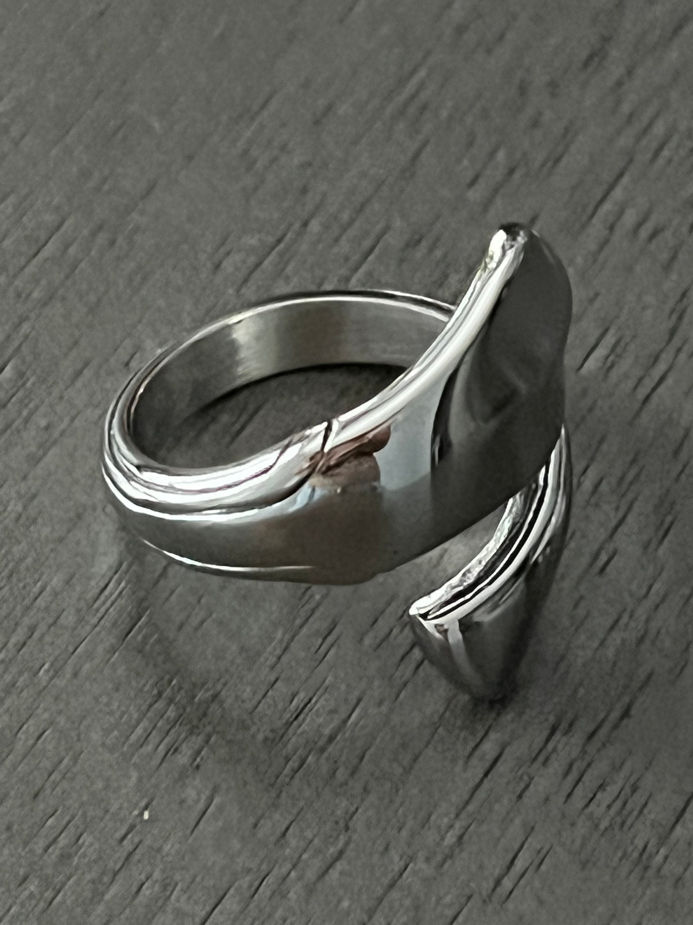 Stainless Steel Spoon Ring: Classic Silver Novelty Jewelry - Etsy