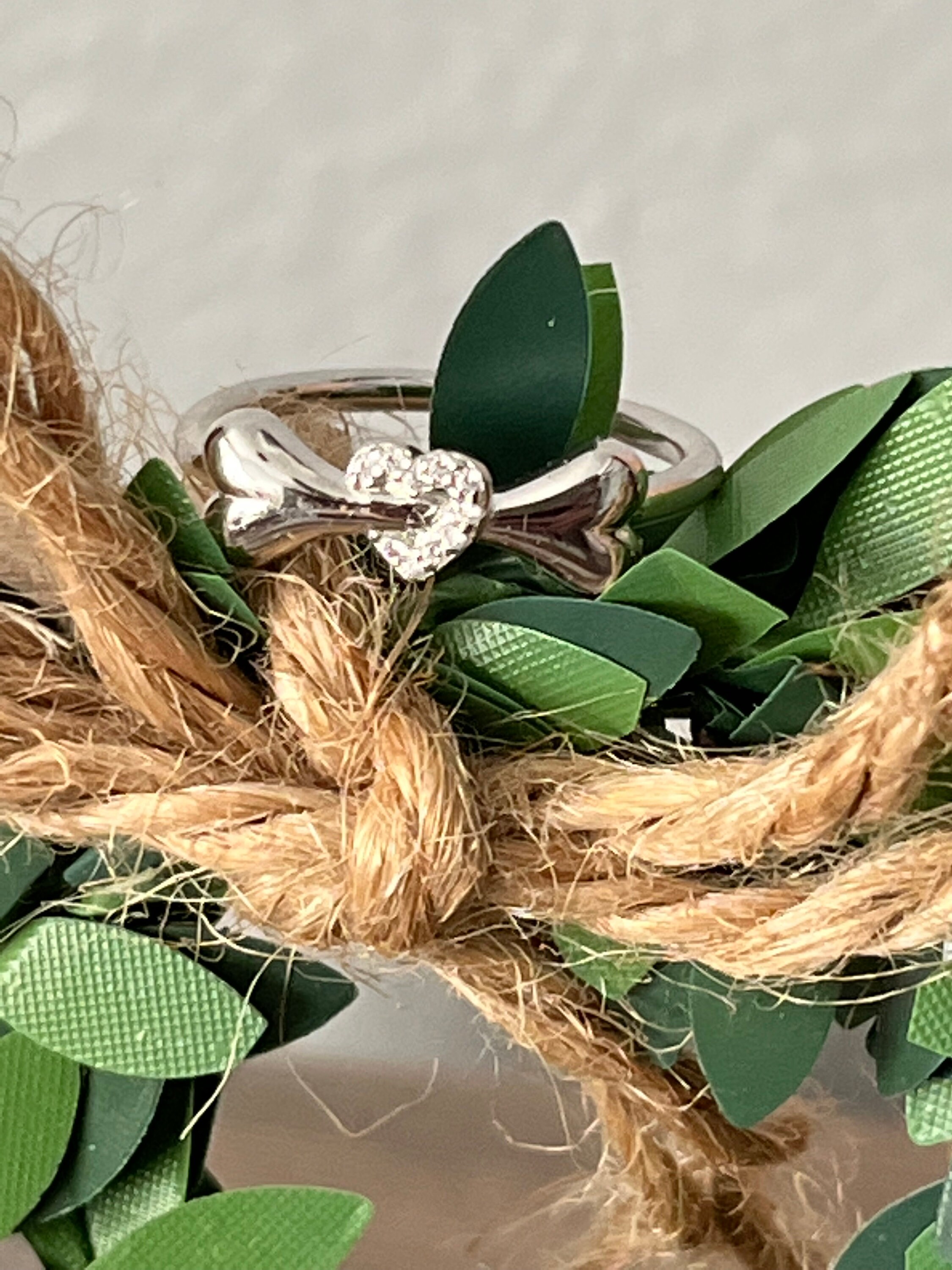 Dog Bone & Heart Round Cut Clear CZ Ring, 925 Sterling Silver Ring, Dog ...