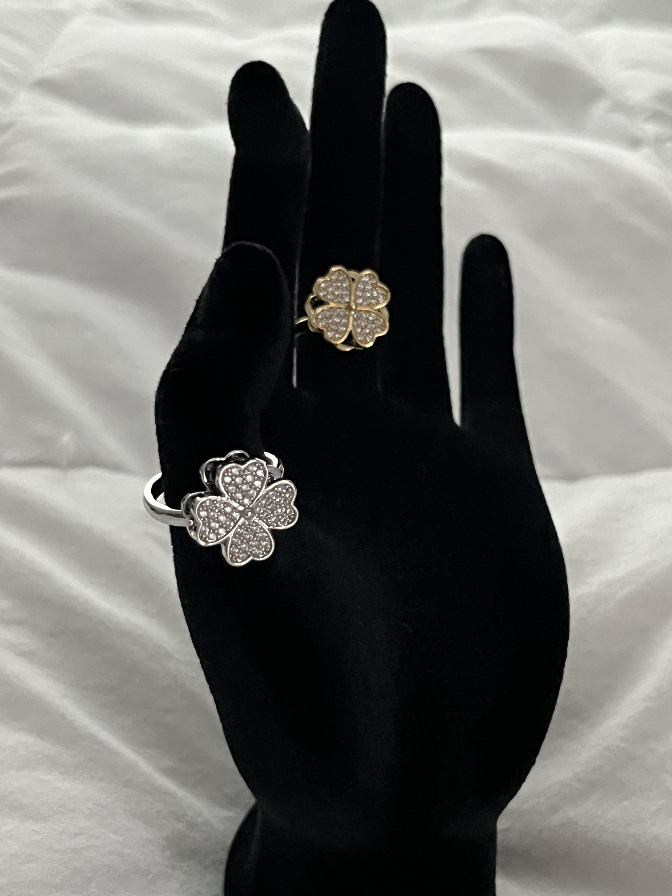 Flower Anxiety Fidget Ring: Stainless Steel Cubic Zirconia - Etsy