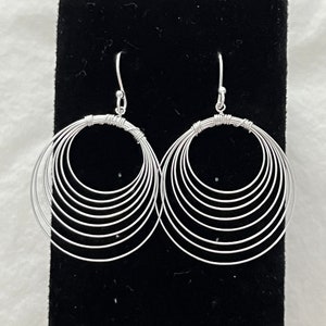Sterling Silver Round Design French Ear Wire Dangle Earrings, Gift for ...
