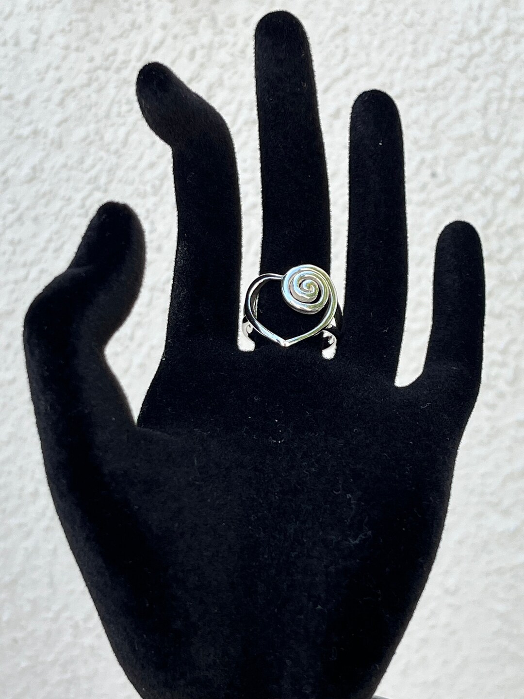 Sterling Silver Heart Ring, 925 Silver Heart With Swirl on One Side ...