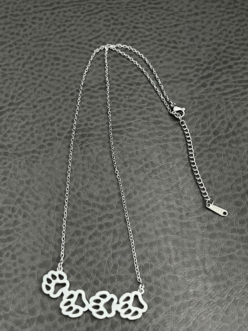 Stainless Steel Dog Paws Necklace: Minimalist Pet Lover Gift - Etsy
