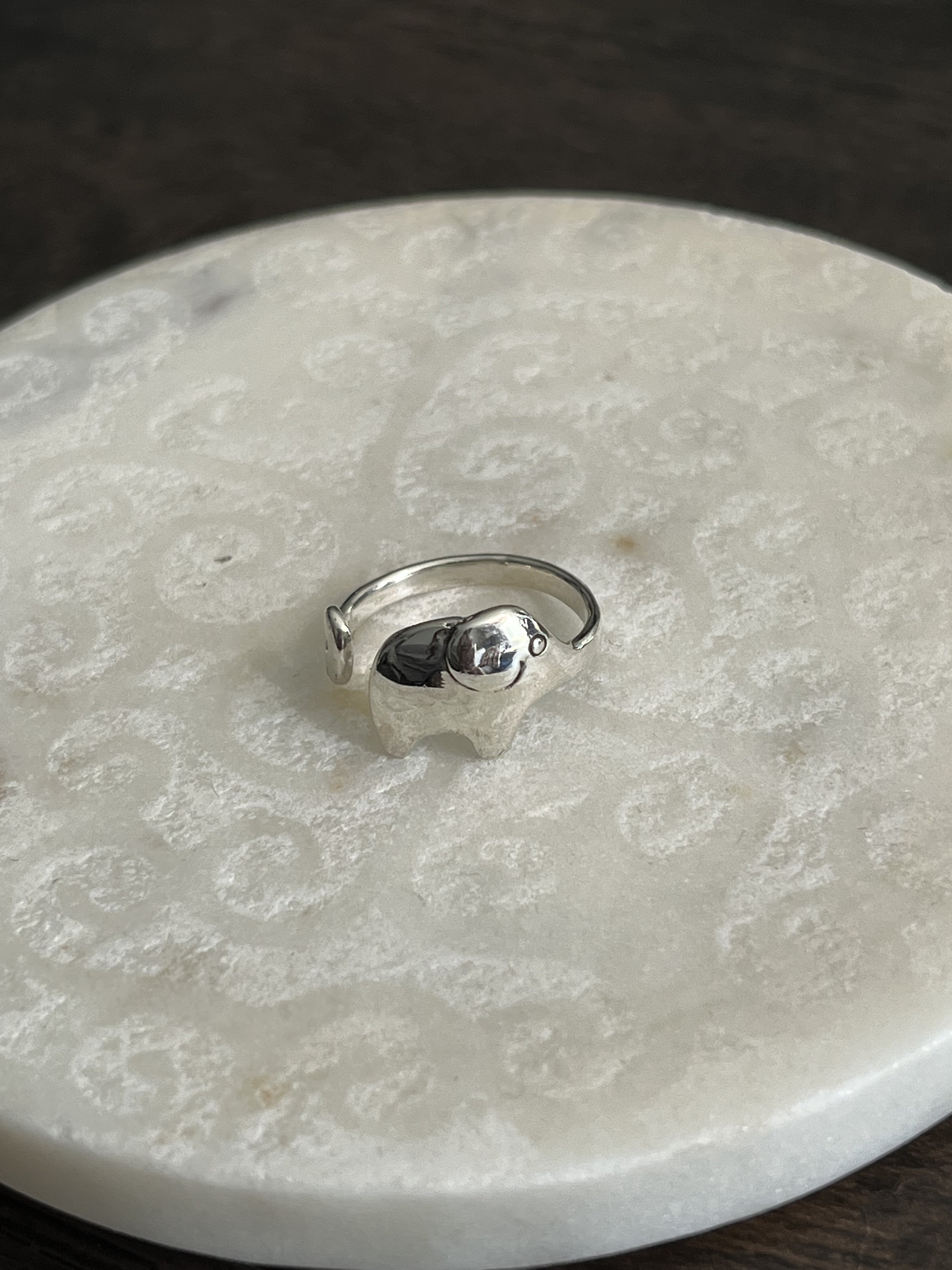 Sterling Silver Elephant With Long Trunk Ring, Animal Lover Jewelry ...