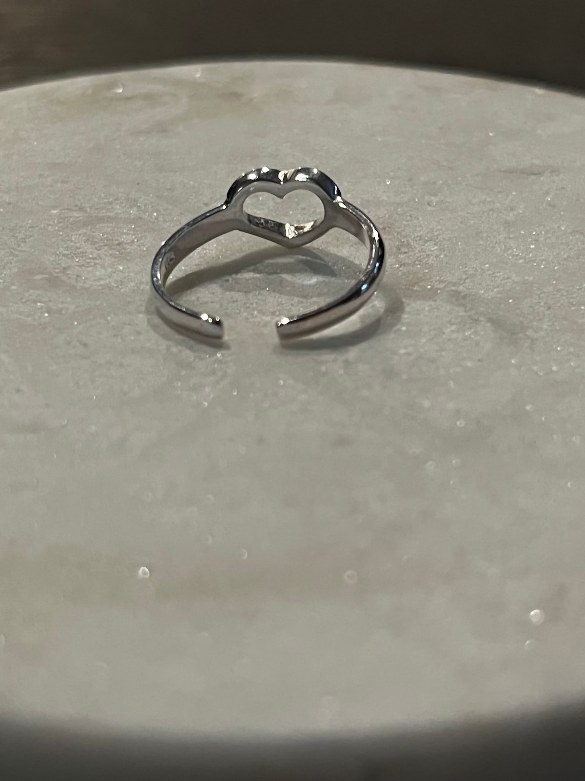 Sterling Silver Open Heart Toe Ring, Adjustable Toe Ring, Dainty Toe ...