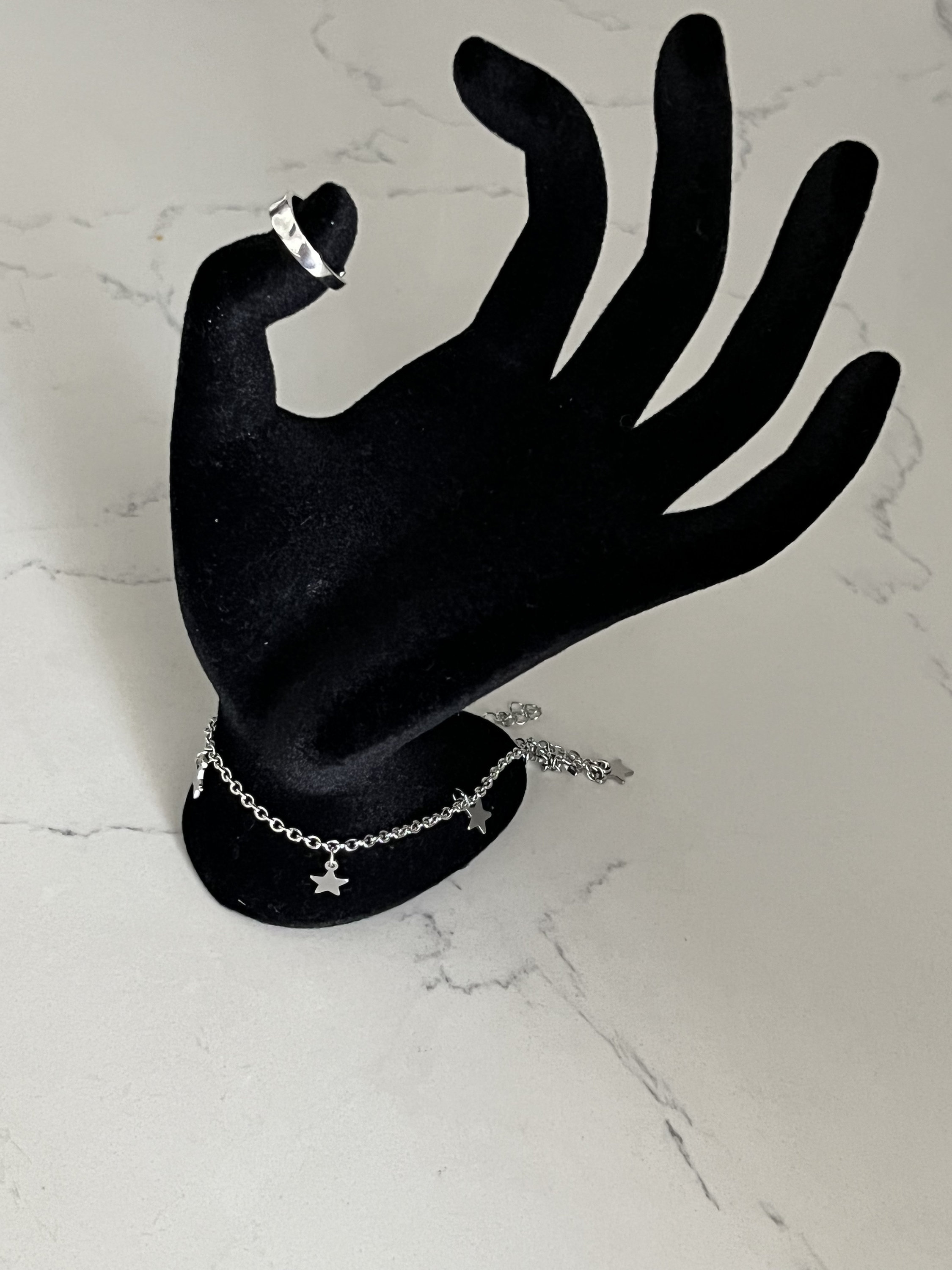 Stainless Steel Anklet With Dangling Stars, Adjustable Dangling Stars ...