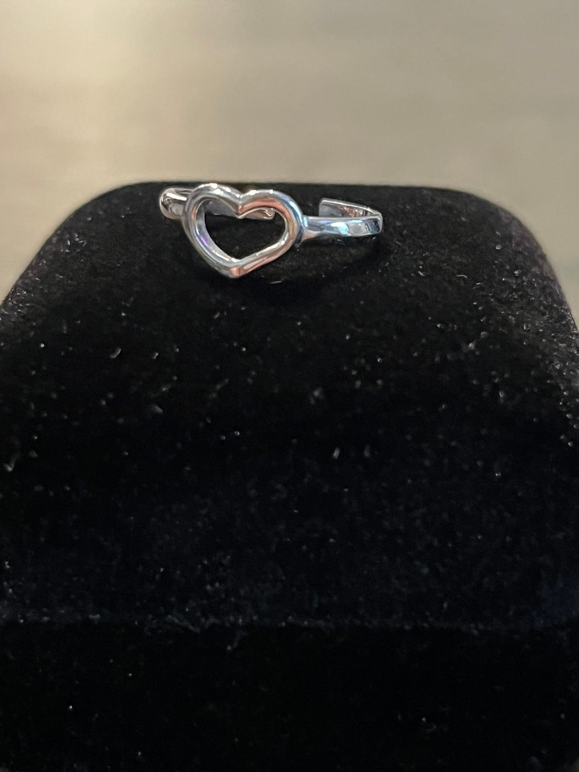 Sterling Silver Open Heart Toe Ring, Adjustable Toe Ring, Dainty Toe ...