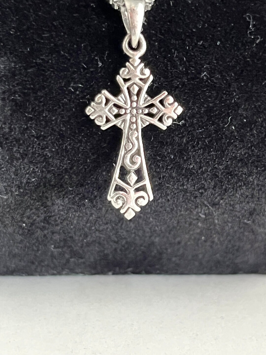 Sterling Silver Victorian Filigree Cross Pendant Necklace - Etsy