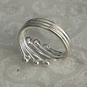 Sterling Silver Ball Wrap Ring: Size 6 & 7 - Etsy