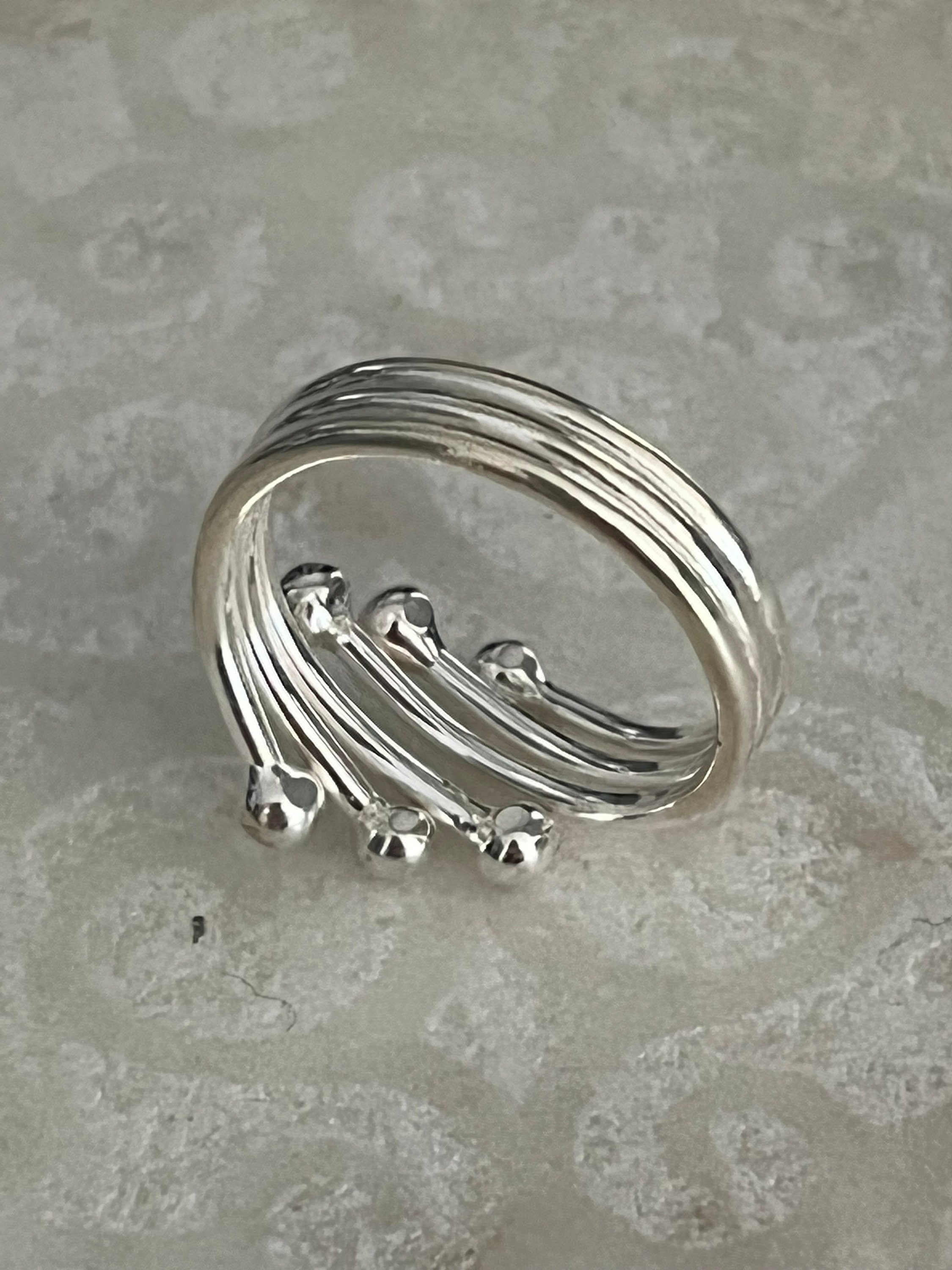 Sterling Silver Ball Wrap Ring: Size 6 & 7 - Etsy