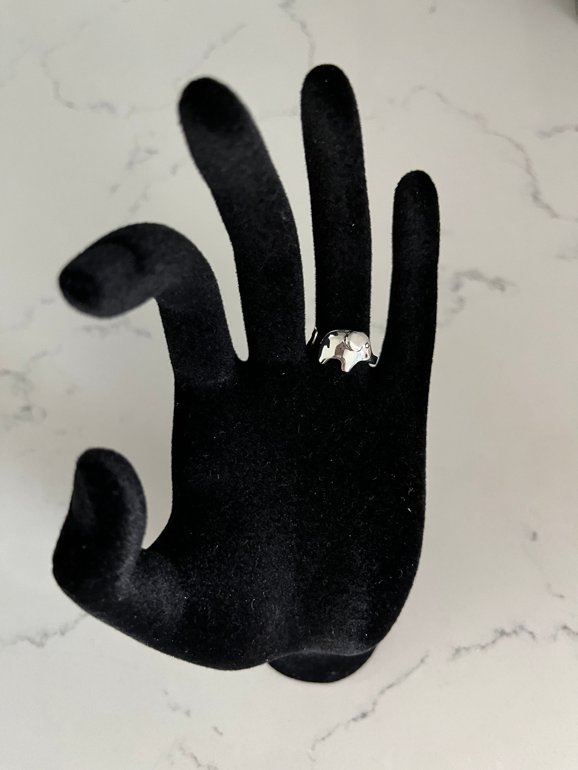 Sterling Silver Elephant With Long Trunk Ring, Animal Lover Jewelry ...