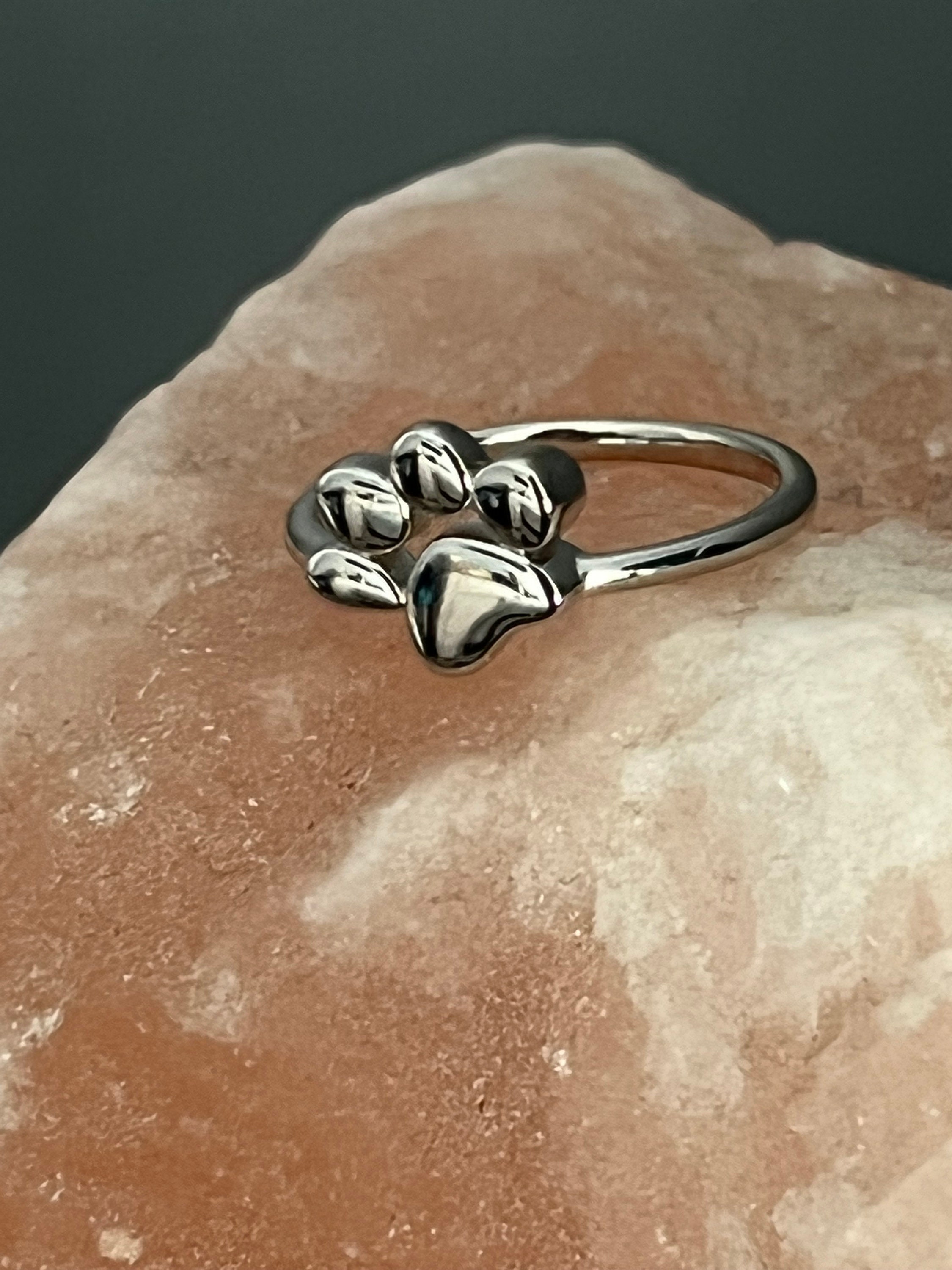 Dog Paw 925 Sterling Silver Ring Dog Lover Ring for Her - Etsy