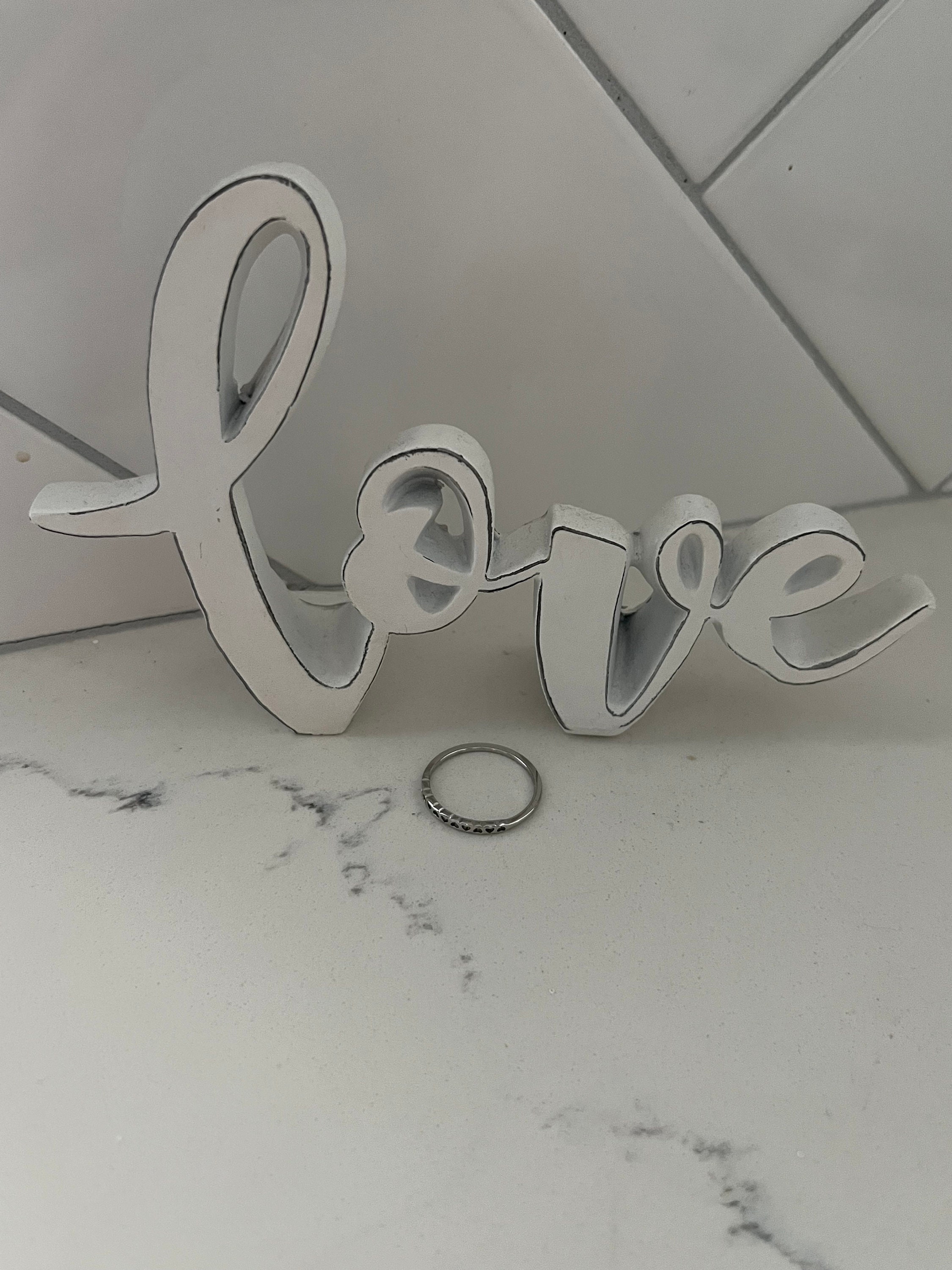 Stainless Steel Heart Ring: Thin Unisex Band, Size 8 - Etsy