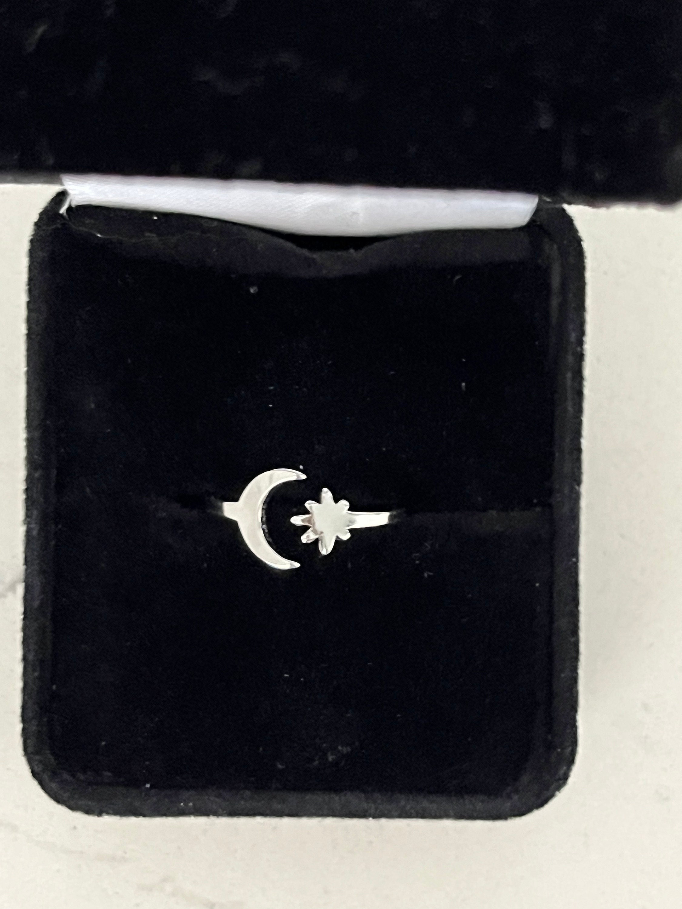 Star & Moon Open Toe Ring, Women's Adjustable Stainless Steel Foot Ring ...