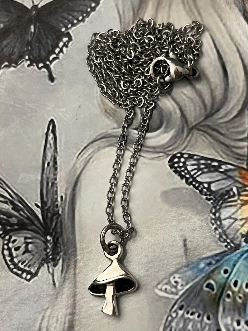 Sterling Silver Mushroom Pendant Necklace: Nature Lover Gift - Etsy