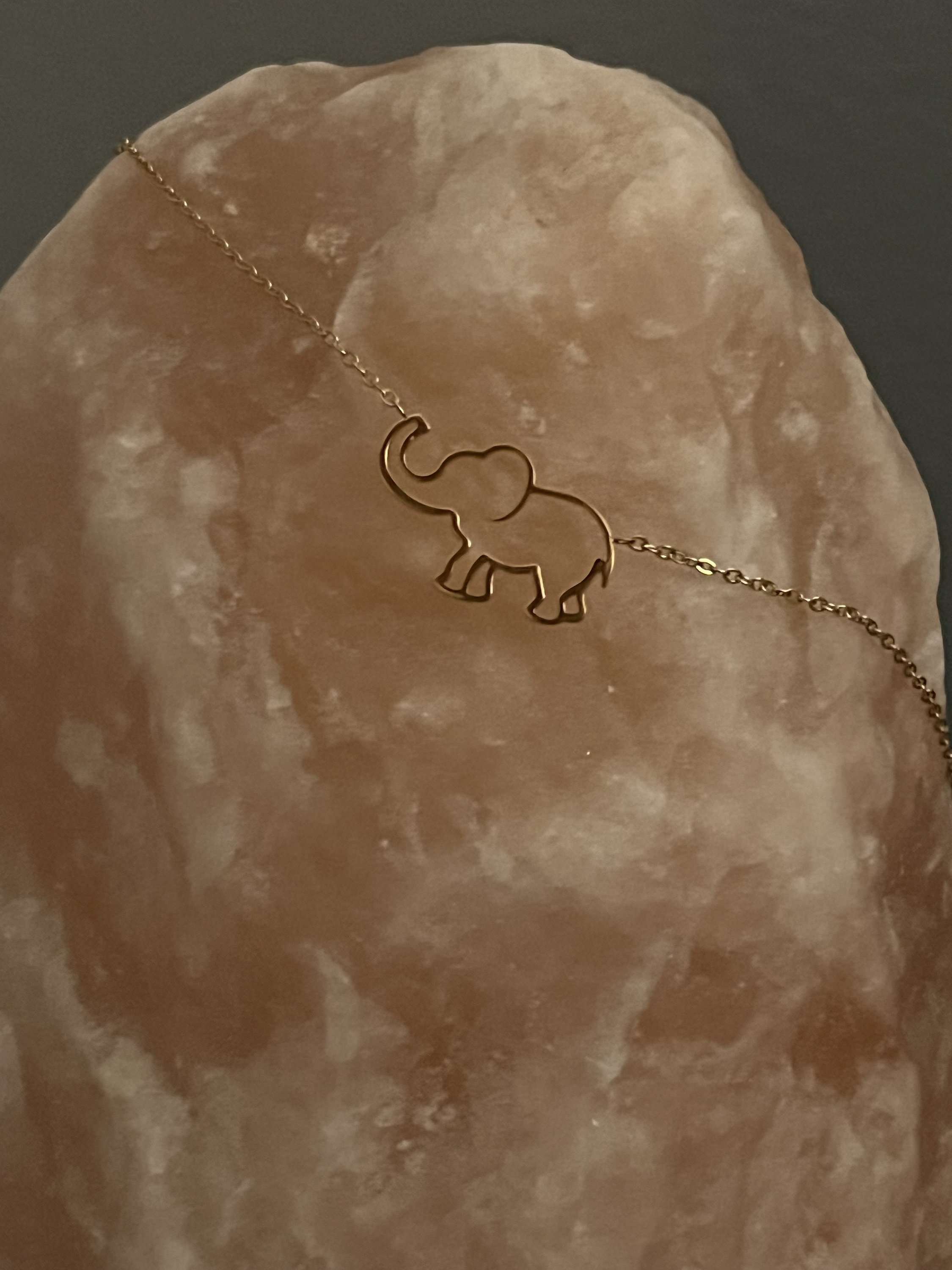 Lucky Hollow Out Elephant Clavicle Chain Elephant Jewelry, Stainless ...