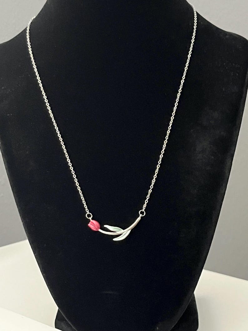 Sterling Silver Tulip Necklace: Hypoallergenic Floral Pendant - Etsy