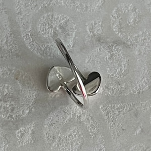 Double Heart Sterling Silver Adjustable Ring: Dainty Love Jewelry - Etsy